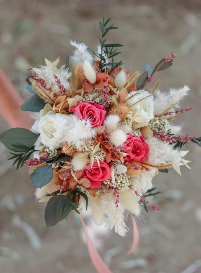 Romance- Ramo de novia realizado con flores preservadas - Aloe Lola