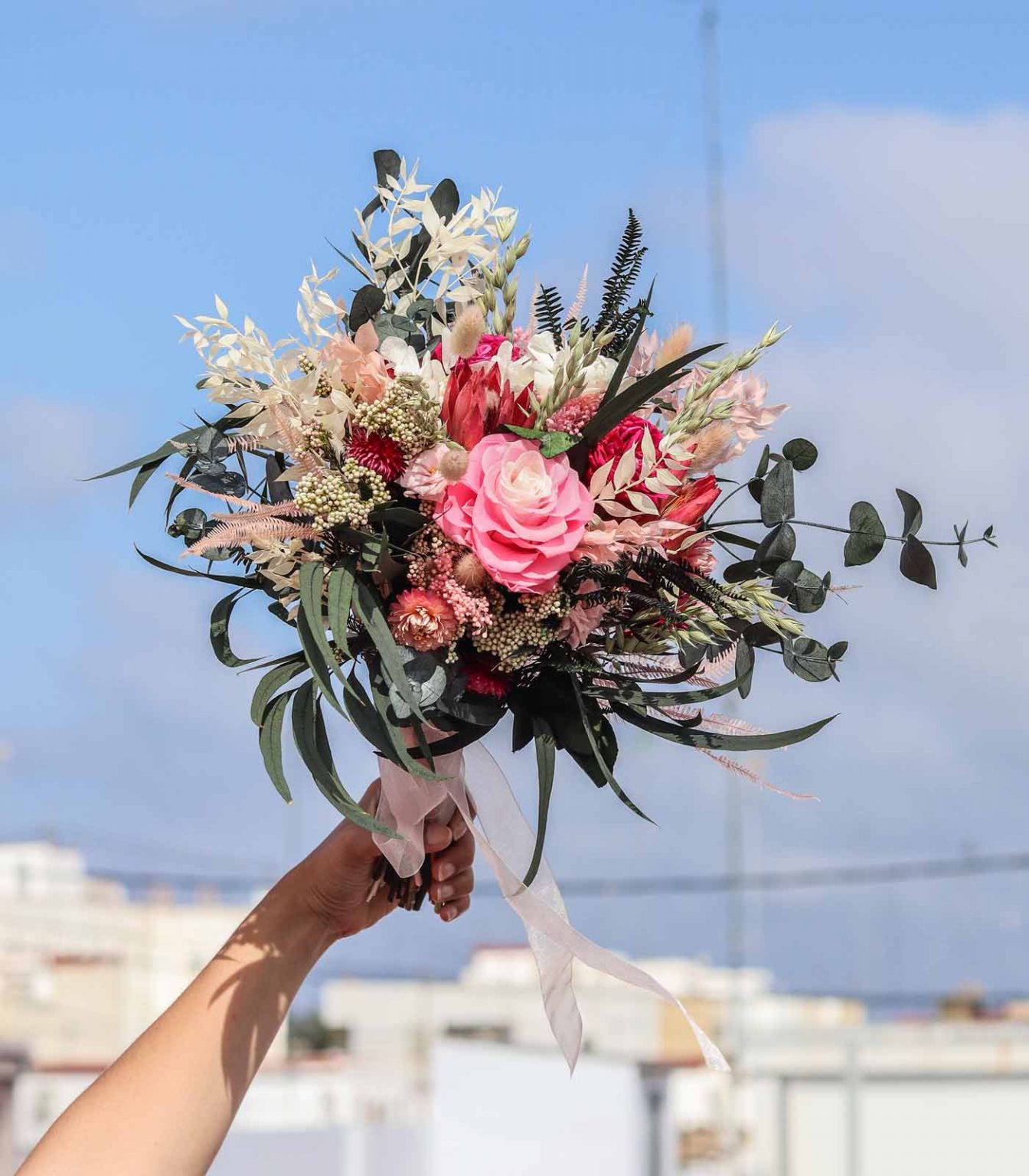 Ramo de novia color rosa y fucsia - Afrodita