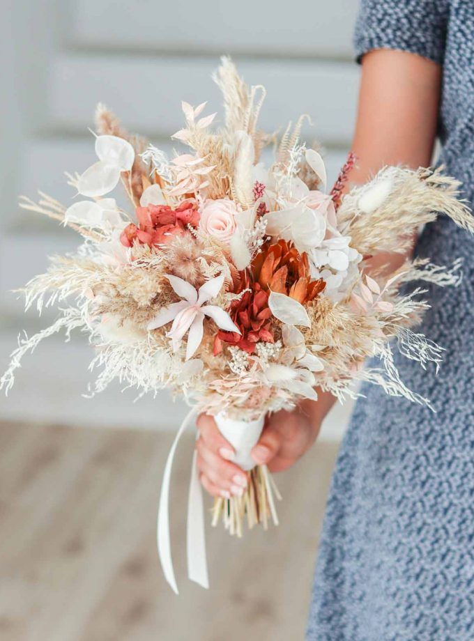 Romance- Ramo de novia realizado con flores preservadas - Aloe Lola