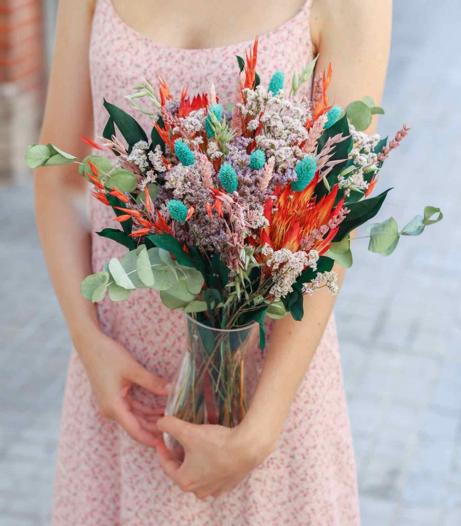 Ramo silvestre de flores preservadas naturales - Lys