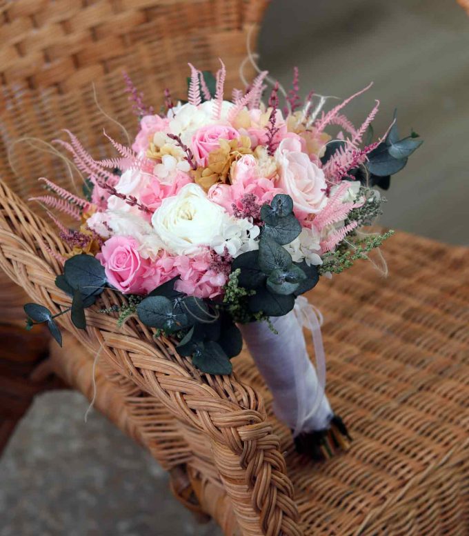 Hoop bouquet- Aloe Lola - flores preservadas